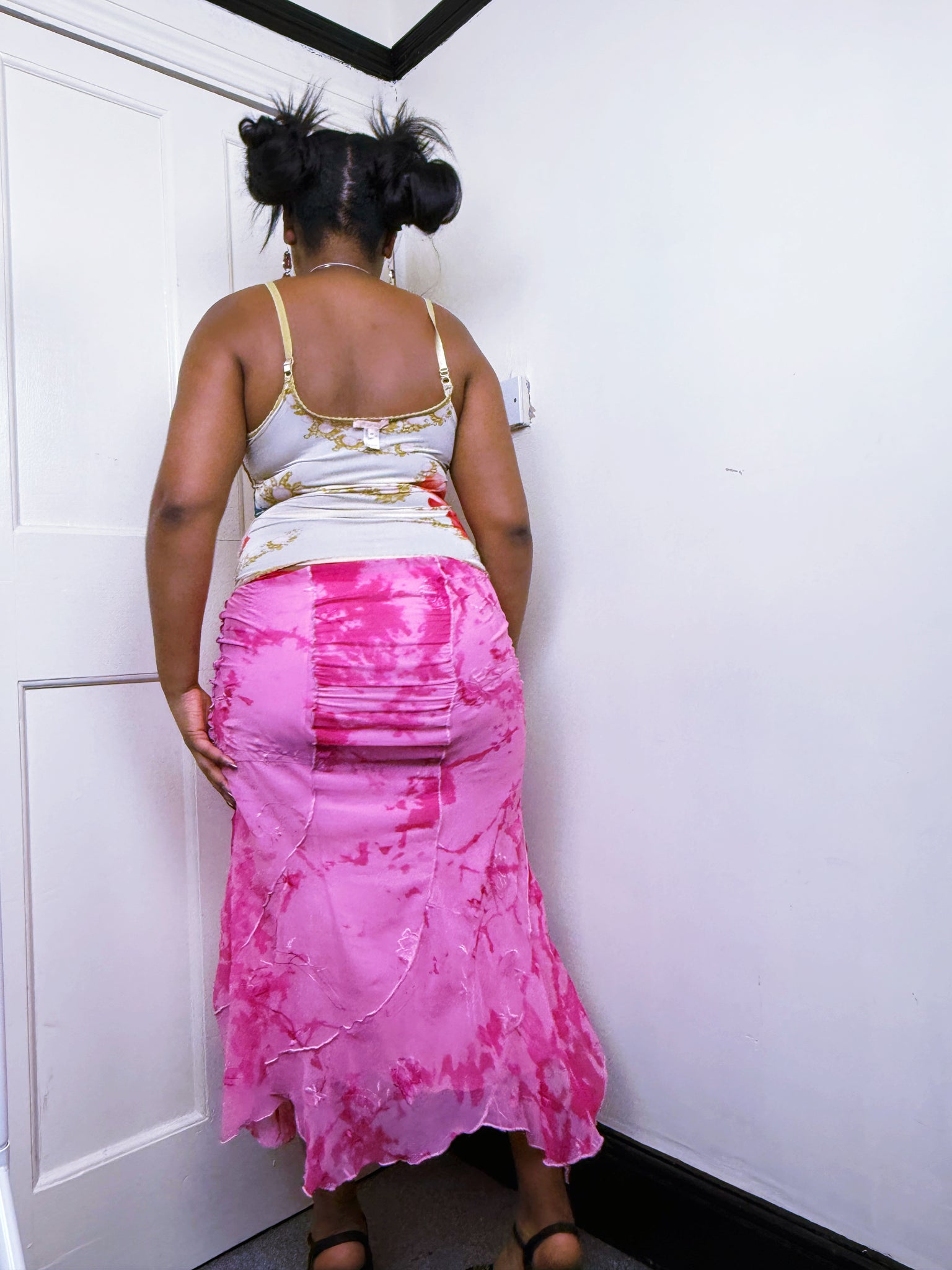 Pink fairycore asymmetrical maxi skirt – Lapoze