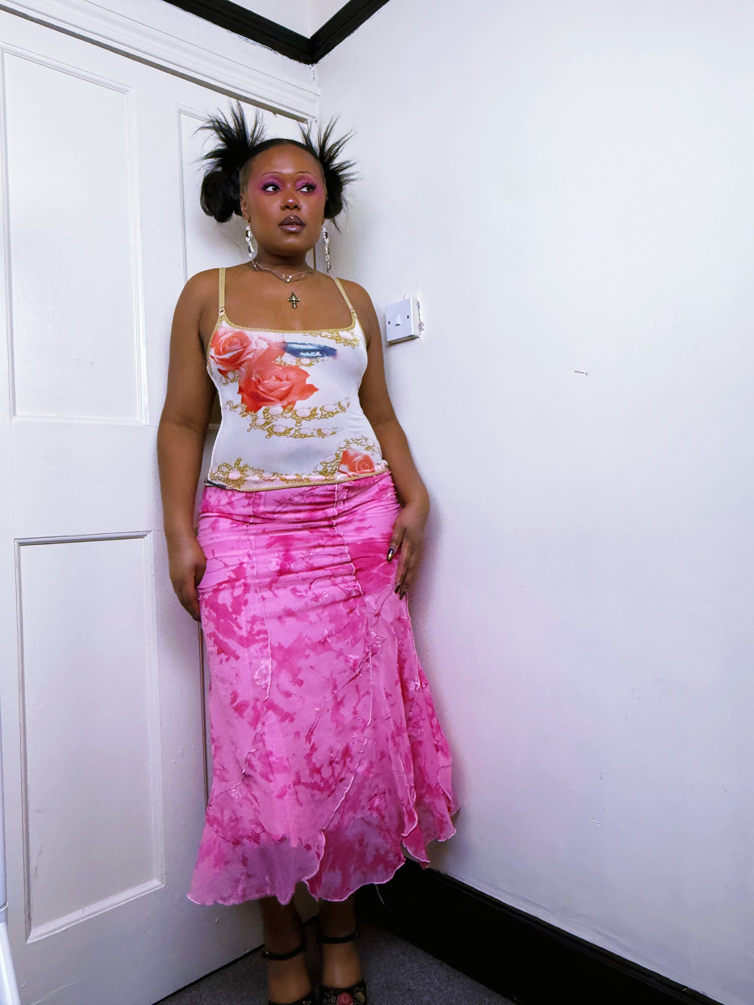 Pink fairycore asymmetrical maxi skirt – Lapoze